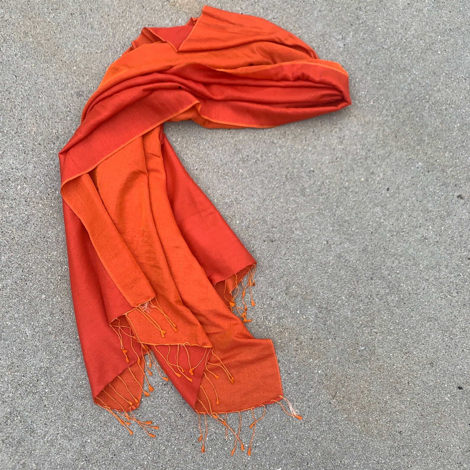 Blood Orange Vintage Silk Scarf Made in India - Etsy