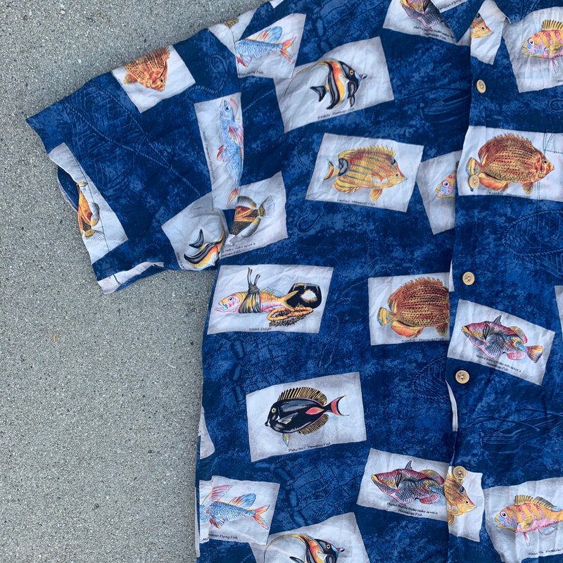 Fish Button up Shirt - Etsy