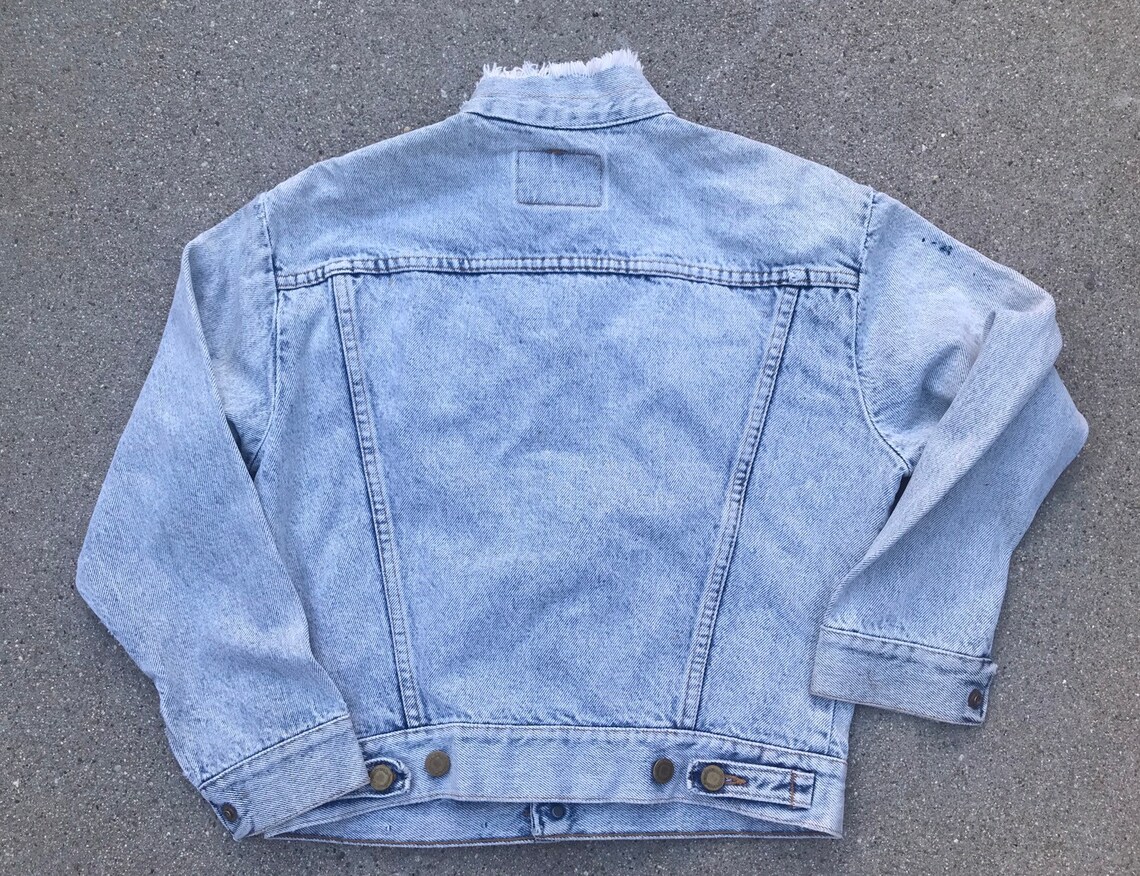 Light Wash Wrangler Fringe Collar Vintage Jean Jacket Denim - Etsy