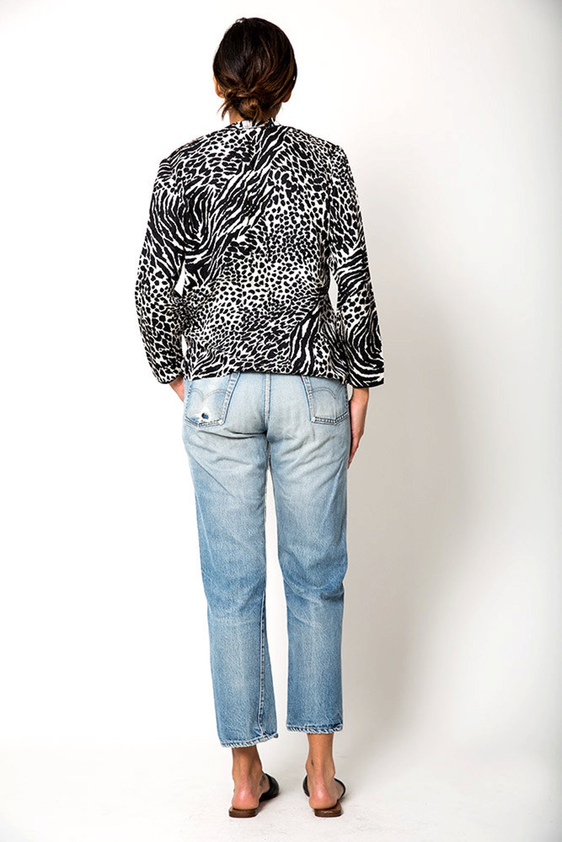 The Vintage Silk Zebra Print Blouse - Etsy