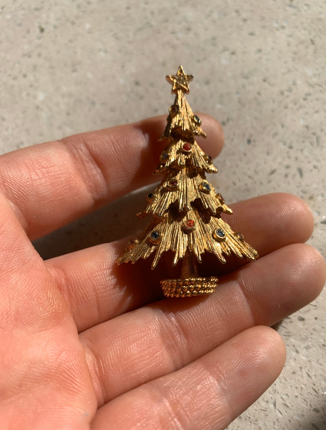 Monet Gold Plated Vintage Christmas Pin Brooch - Etsy