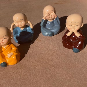 Chinese Vintage Asian Miniature Set of Monk Figurines - Etsy