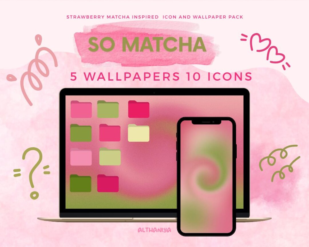 So Matcha | MacBook Folder Icons and Wallpaper Pack | Imac, Business ...