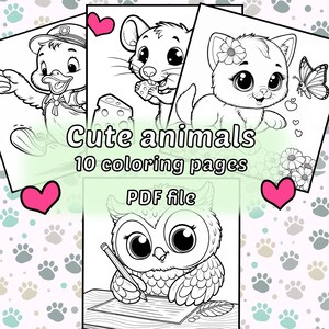 Cute Animals Coloring Book for Kids - Etsy