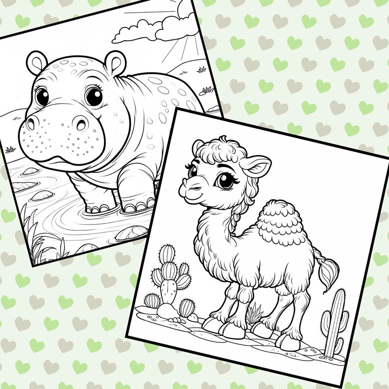 Cute Animals Coloring Book for Kids - Etsy