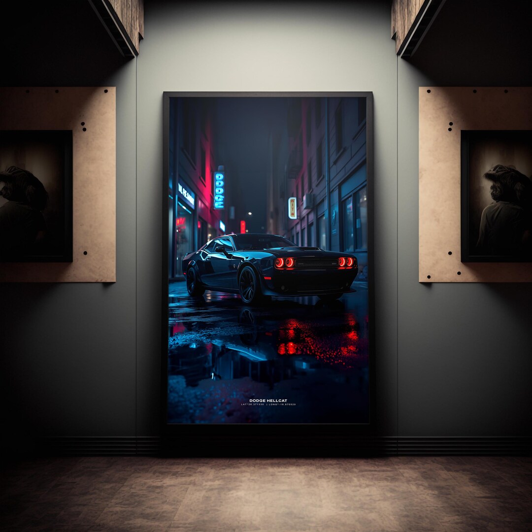 Dodge Hellcat Poster, Sports Car Print, Car Poster, Poster, Car Print ...