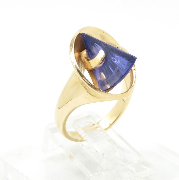 14k Gold Purple Quartz Ring; Crystal Statement Ring; … - Gem