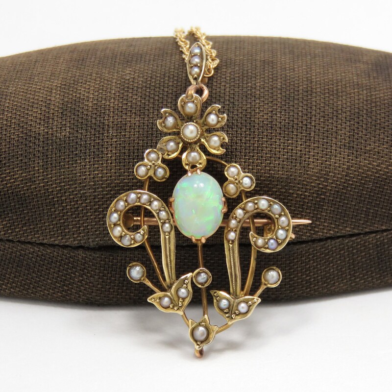 Opal Brooch - Etsy