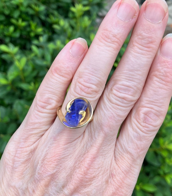14k Gold Purple Quartz Ring; Crystal Statement Ring; … - Gem