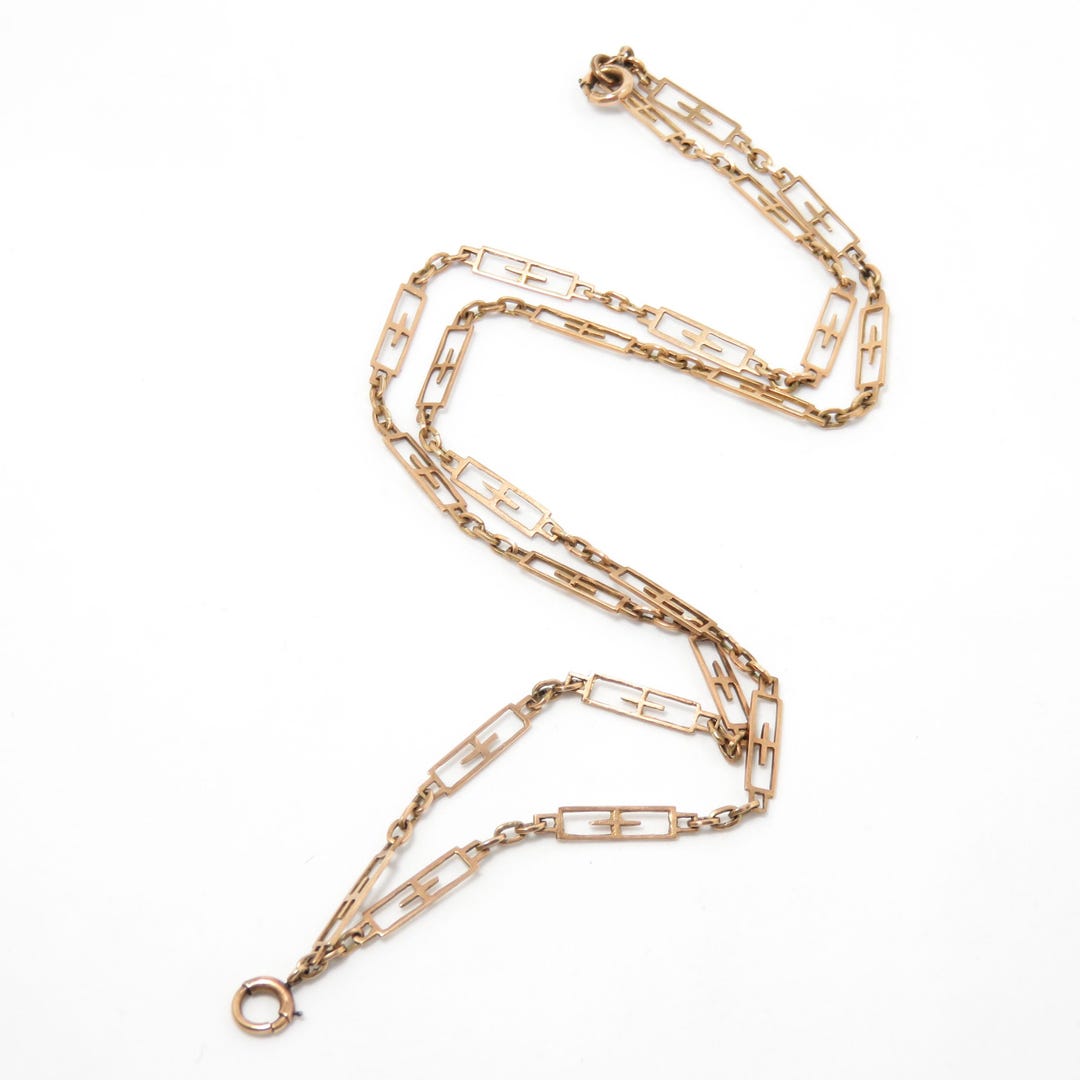 Victorian 10k Gold Watch Chain; Victorian Necklace; Antique Chain ...