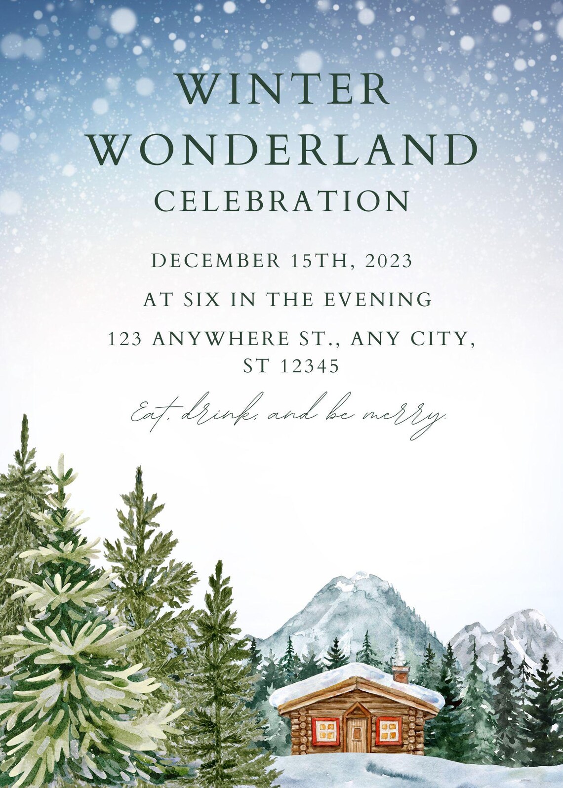 Winter Wonderland Celebration Party Invitation - Etsy
