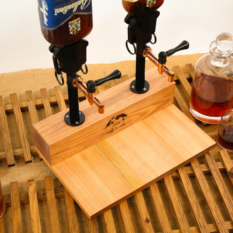 Custom Engraved Wood Liquor Dispenser With Whiskey Glasses: Handmade ...