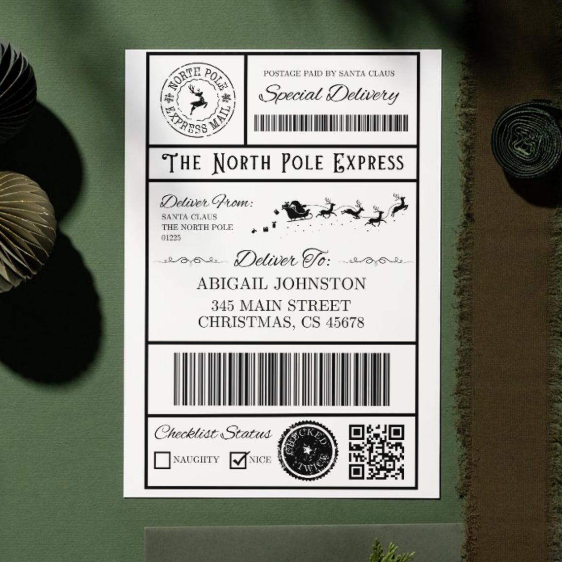Custom Santa Shipping Label - Holiday Magic (digital Download) - Etsy