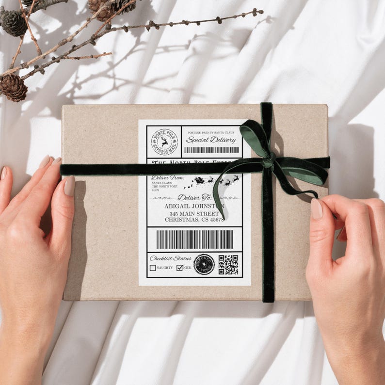 Custom Santa Shipping Label - Holiday Magic (digital Download) - Etsy