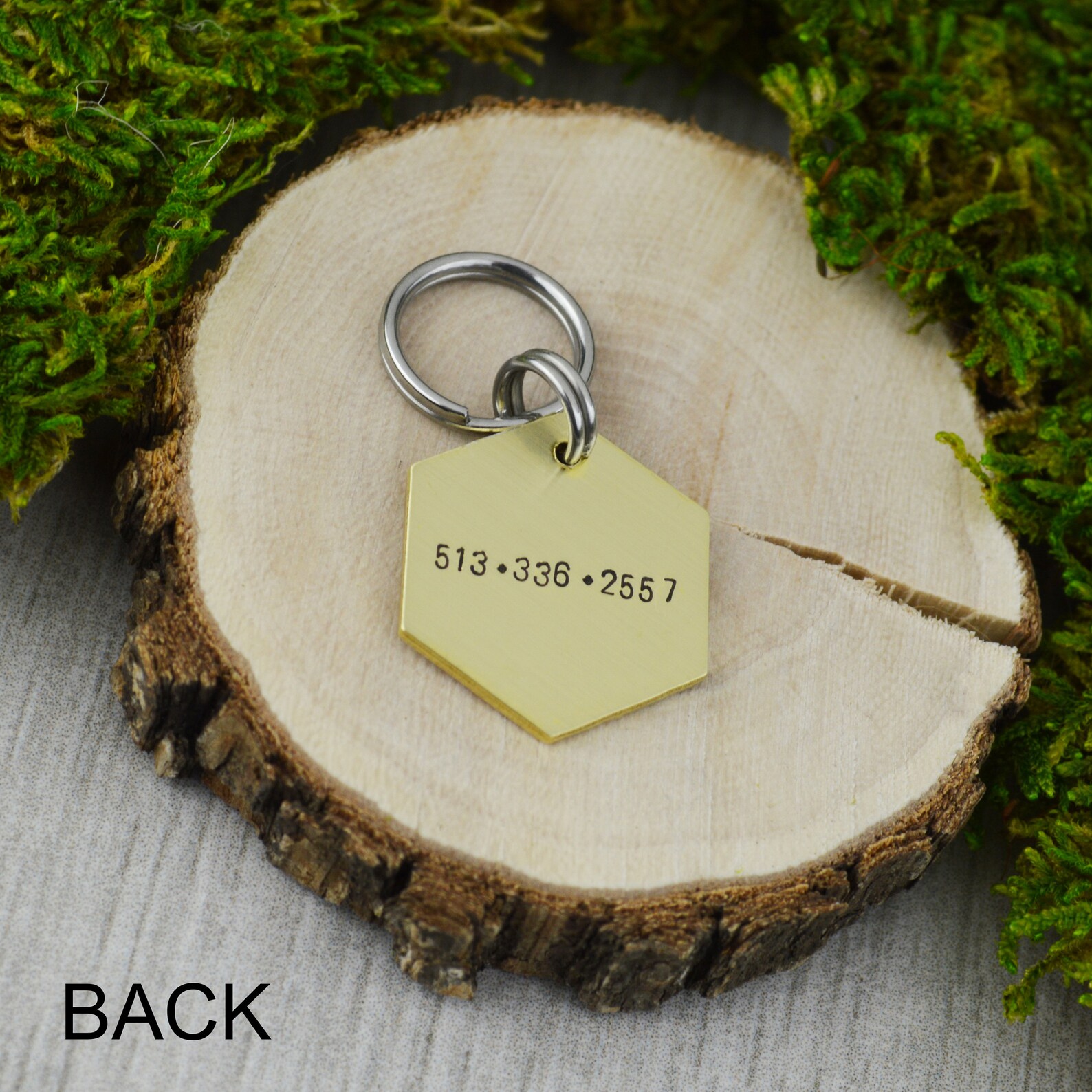Bird in the Trees Handstamped Pet ID Tag Personalized - Etsy