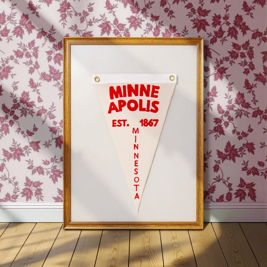Hand Embroidered Minneapolis City Pennant Flag Custom Unique City Name ...