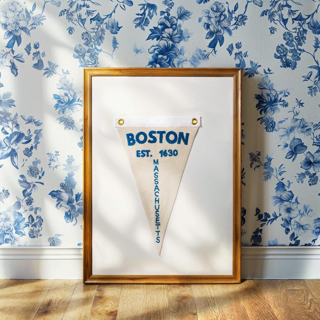 Hand Embroidered Pennant Flag Custom Unique City Name Pennant Flag ...