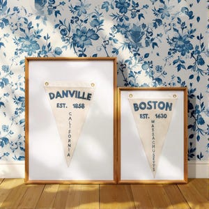 Hand Embroidered Los Angels City Pennant Flag Custom Unique City Name ...