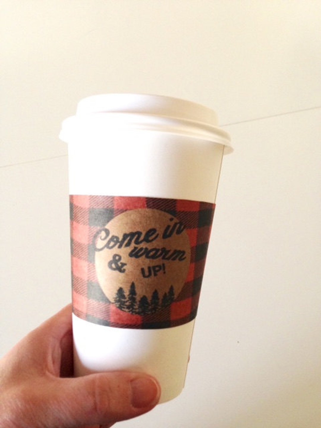 Plaid or Flannel Coffee Cup Sleeve// Flannel and Frost Party - Etsy