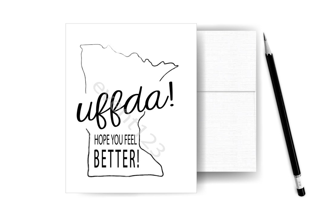 Uffda Hope You Feel Better Card - Etsy