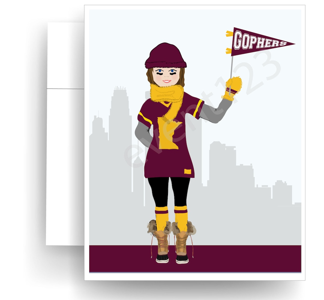 Minnesota Gopher Card // Football Fan Card With Envelope - Etsy