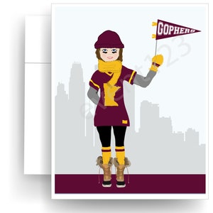 Minnesota Gopher Card // Football Fan Card With Envelope - Etsy
