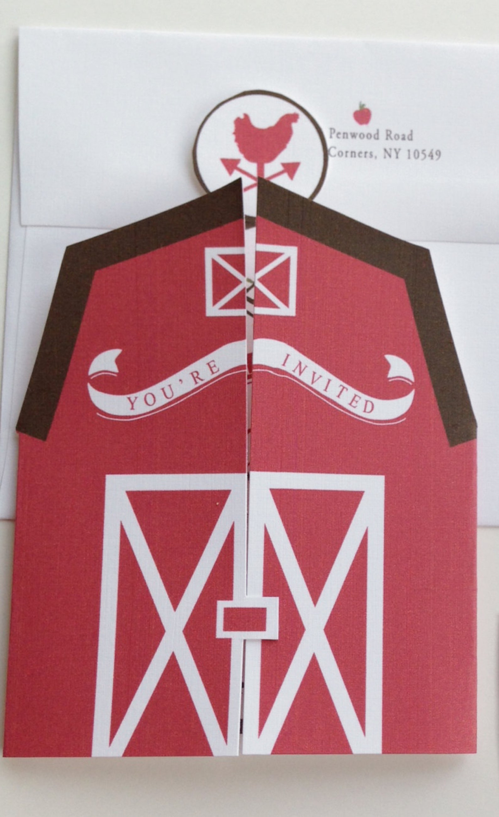 Barn Invitation With Open Flaps // Farm Invitation - Etsy