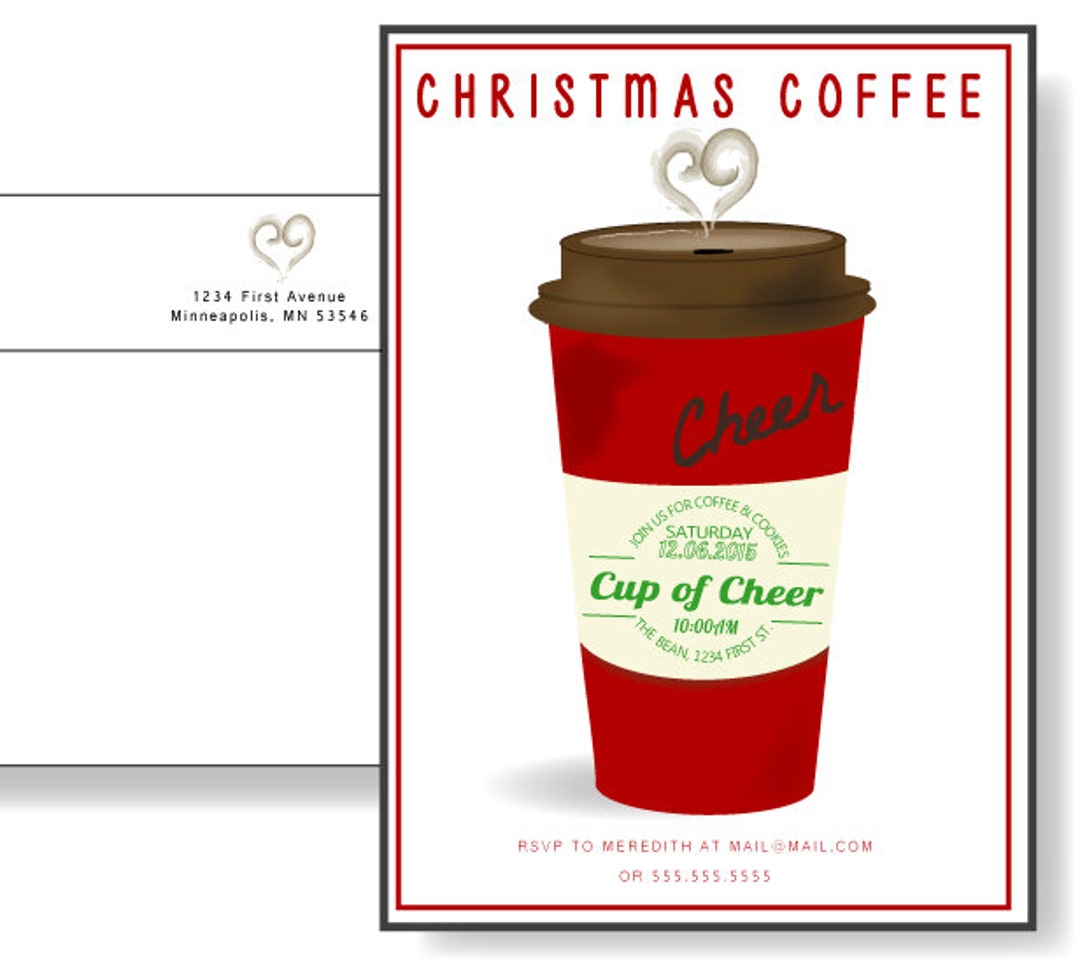 Holiday Invitation // Coffee Cup Invite // Holiday Party Invite ...