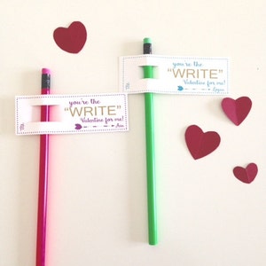 You're the WRITE Valentine Pencil Card Holder // School Valentine Card ...