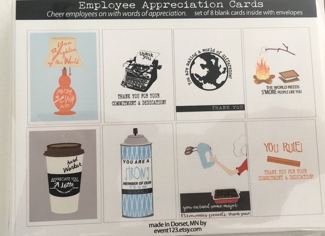 Employee Appreciation Card Pack - Etsy
