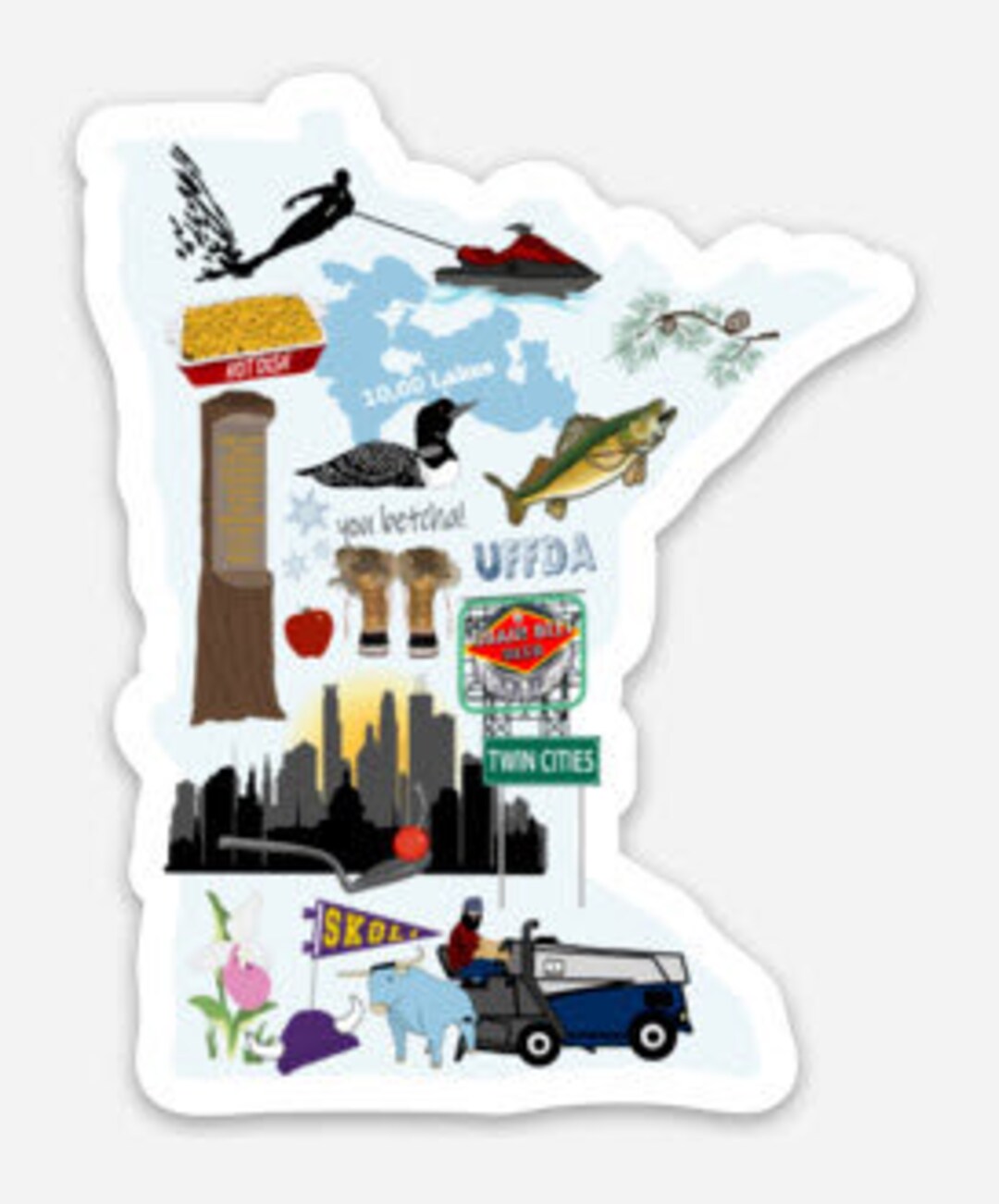 Minnesota Theme Decal Sticker - Etsy