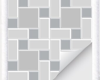 Slate Effect Tile Stickers Grey Tiles Removable Tile Decals Peel and ...