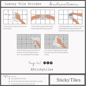 Slate Effect Tile Stickers Grey Tiles Removable Tile Decals Peel and ...