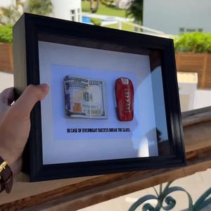 Ferrari, Porsche, BMW Key and Money Framed Decoration - With Your ...