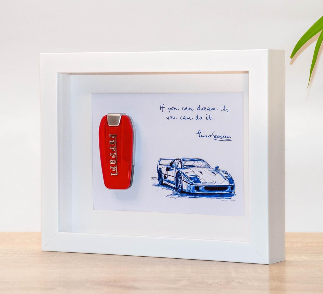 Ferrari F40 Key Framed Decoration - Motivational Enzo Ferrari Quote and ...