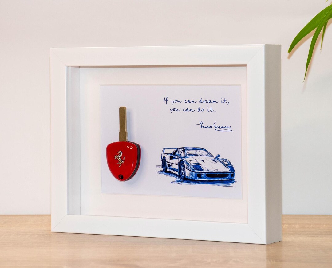 Ferrari F40 Key Framed Decoration - Motivational Enzo Ferrari Quote and ...