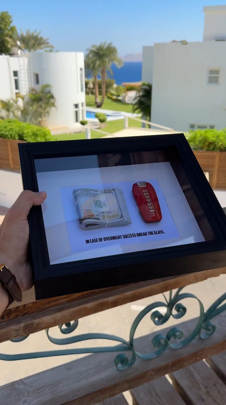 Ferrari, Porsche, BMW Key and Money Framed Decoration - With Your ...