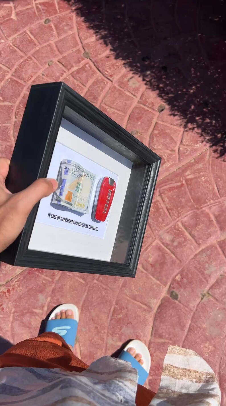 Ferrari, Porsche, BMW Key and Money Framed Decoration - With Your ...