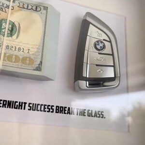 Ferrari, Porsche, BMW Key and Money Framed Decoration - With Your ...