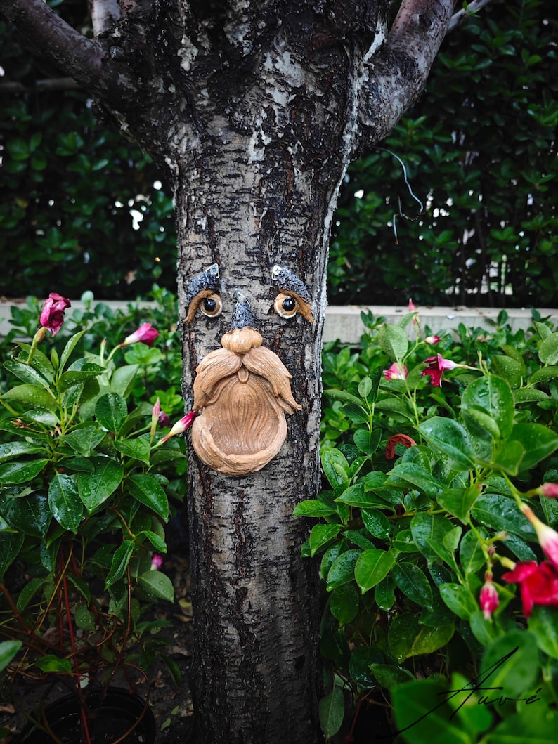 Tree Face Gnome Decor, Tree Monster Bird Feeder Face Garden Decoration ...