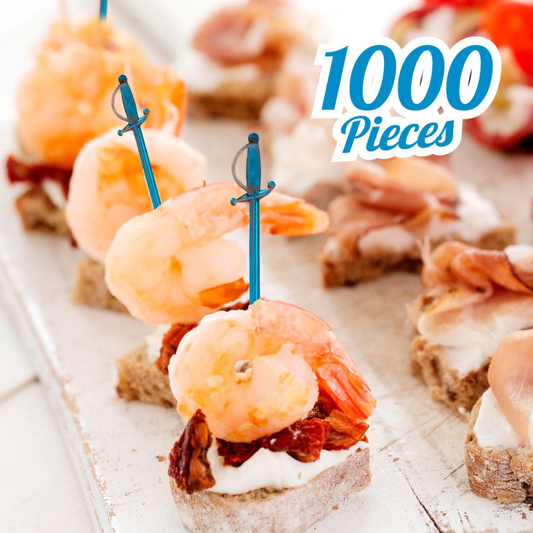 1000 Pieces Sword Cocktail Picks Drink Toppers Party Retro Food ...