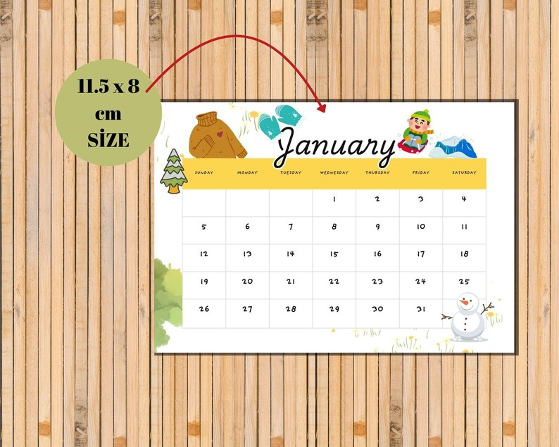 2025 Calendar Printable, Cute Kids Calendar 2025, Wall Calendar PDF ...
