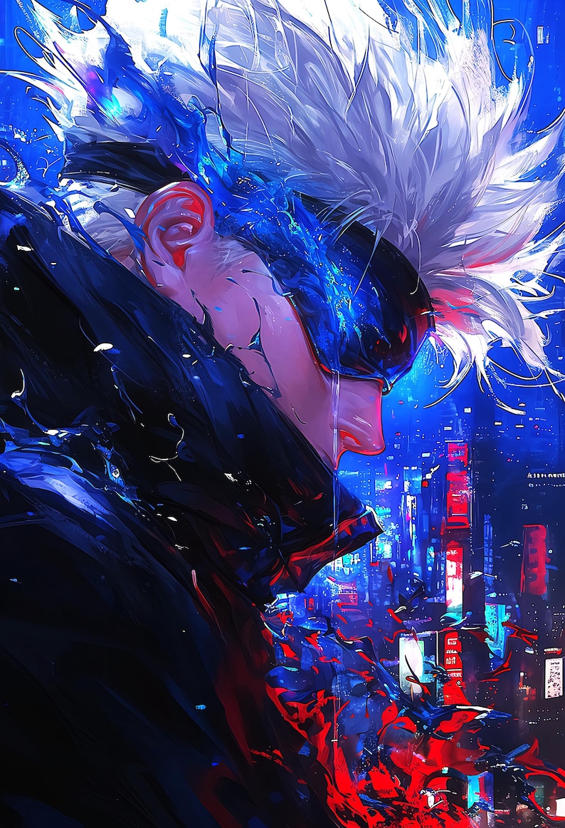 Satoru Gojo Jujutsu Kaisen Anime Poster Manga Art Print Anime Wallpaper ...