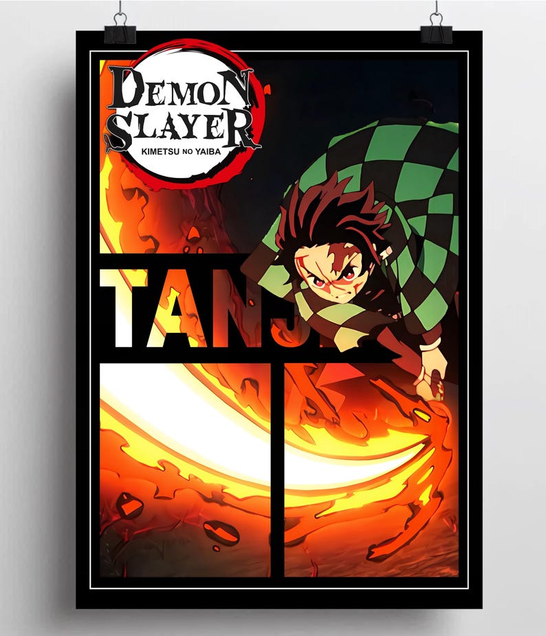 Demon Slayer Kimetsu No Yaiba Tanjiro Kamado Anime Poster Manga Art ...