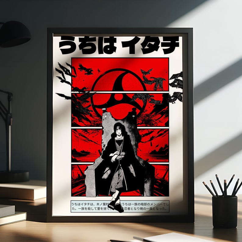 Naruto Shippuden Itachi Uchiha Anime Poster Manga Art Print Itachi ...