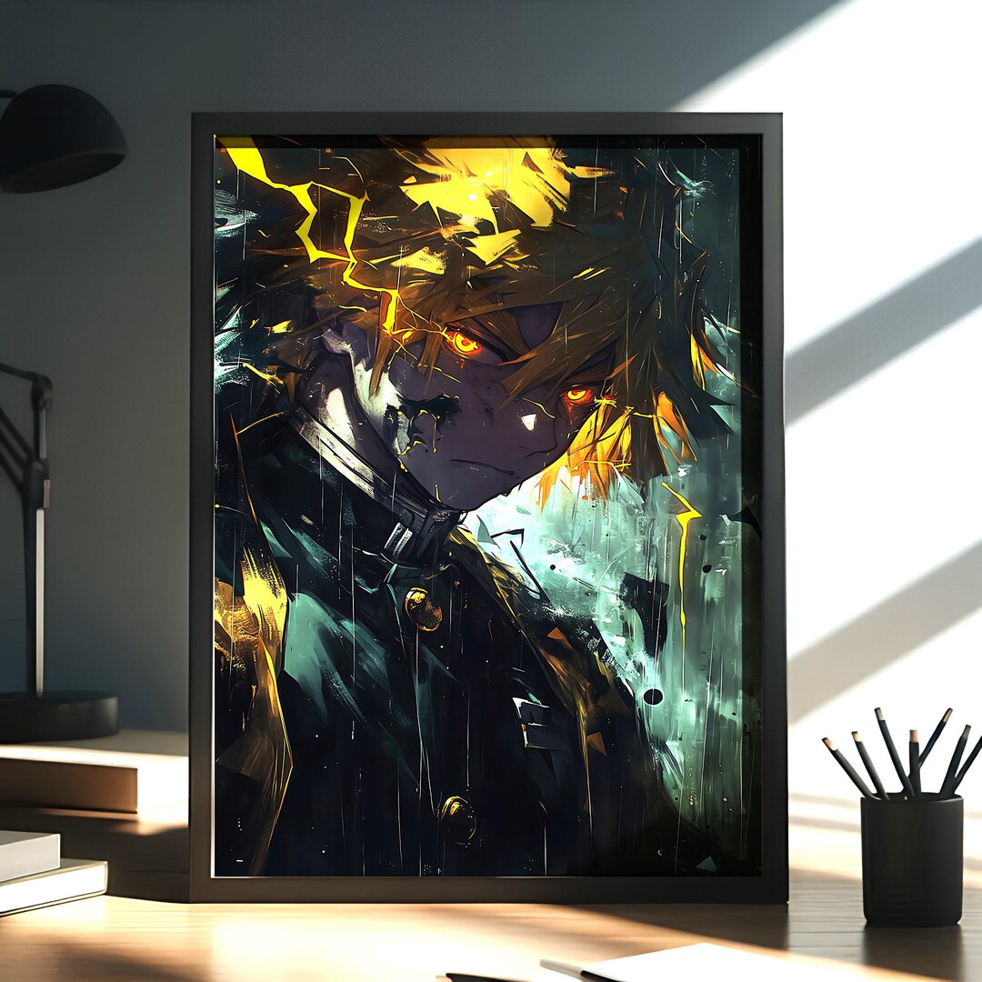 Zenitsu Agatsuma Demon Slayer Anime Poster Manga Art Print Anime ...