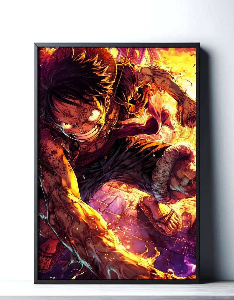 Monkey D. Luffy Luffy One Piece Manga Art Print Anime Manga Luffy ...