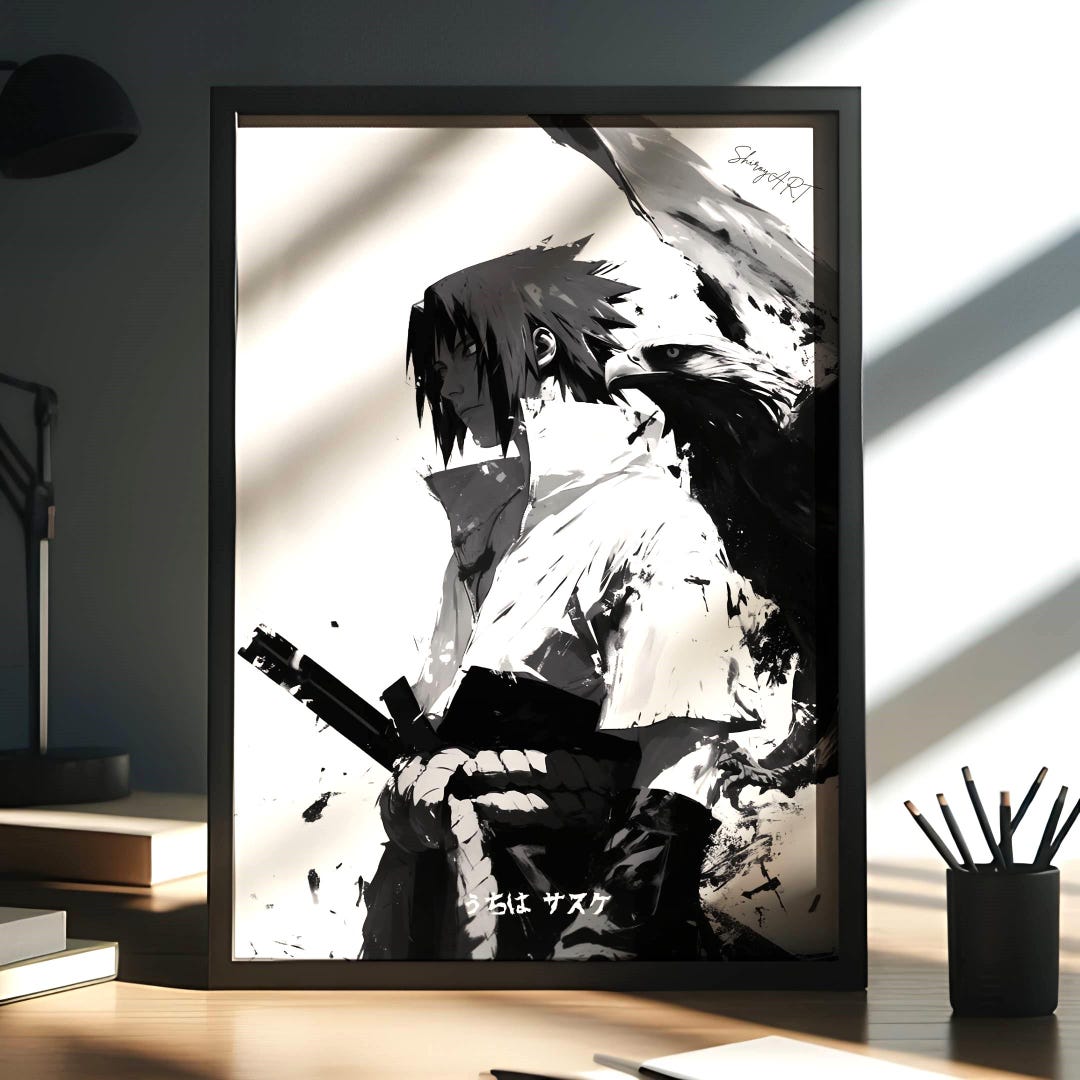 Sasuke Uchiha Naruto Shippuden Naruto Anime Poster Manga Art Print ...