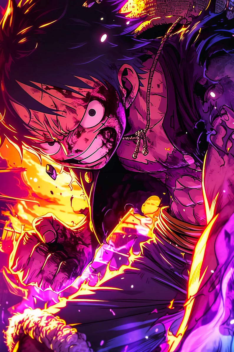 Monkey D. Luffy Luffy One Piece Manga Art Print Anime Manga Luffy ...