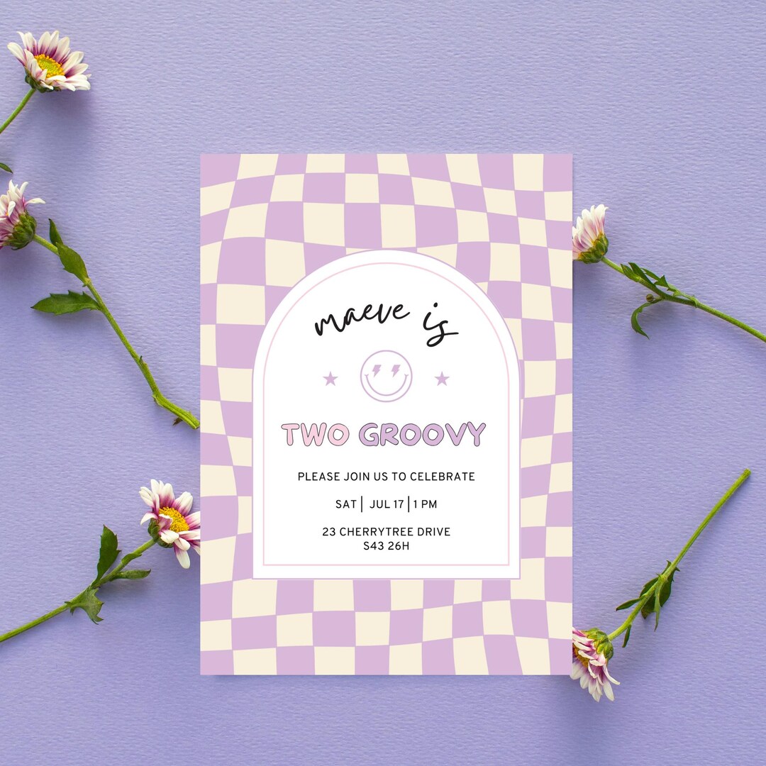 Ready Two Party Invitation Template, Editable 2nd Birthday Girl Digital ...